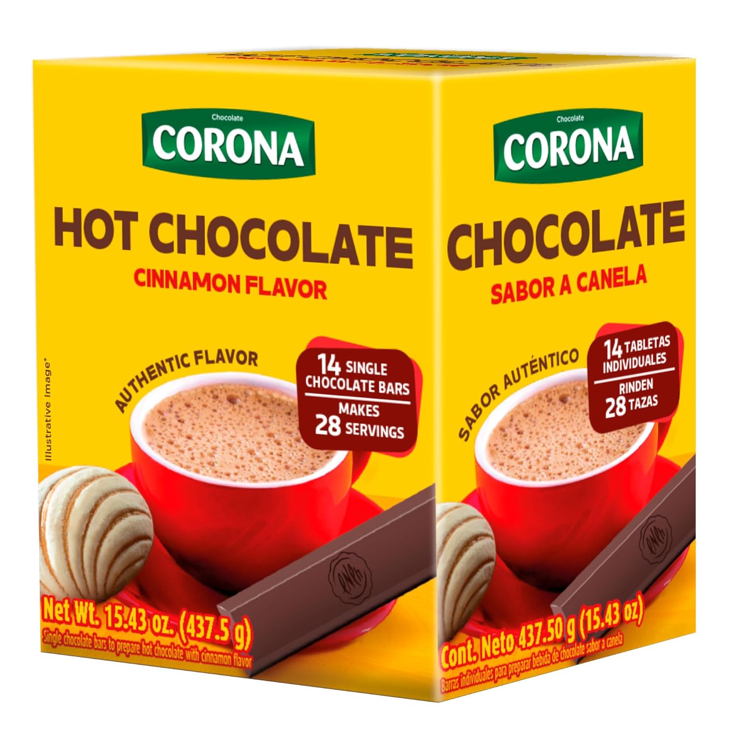 Amazon.com : Corona Hot Chocolate Single Serve Bars, Cinnamon Flavor ...