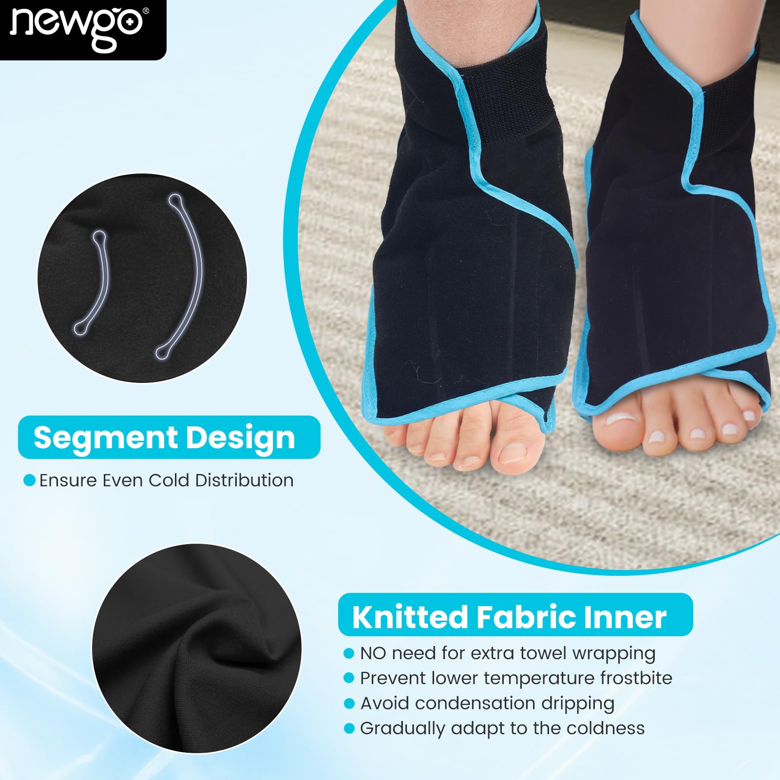 Snapklik.com : NEWGO Foot Ice Pack Wraps For Plantar Fasciitis, 2 Pack ...