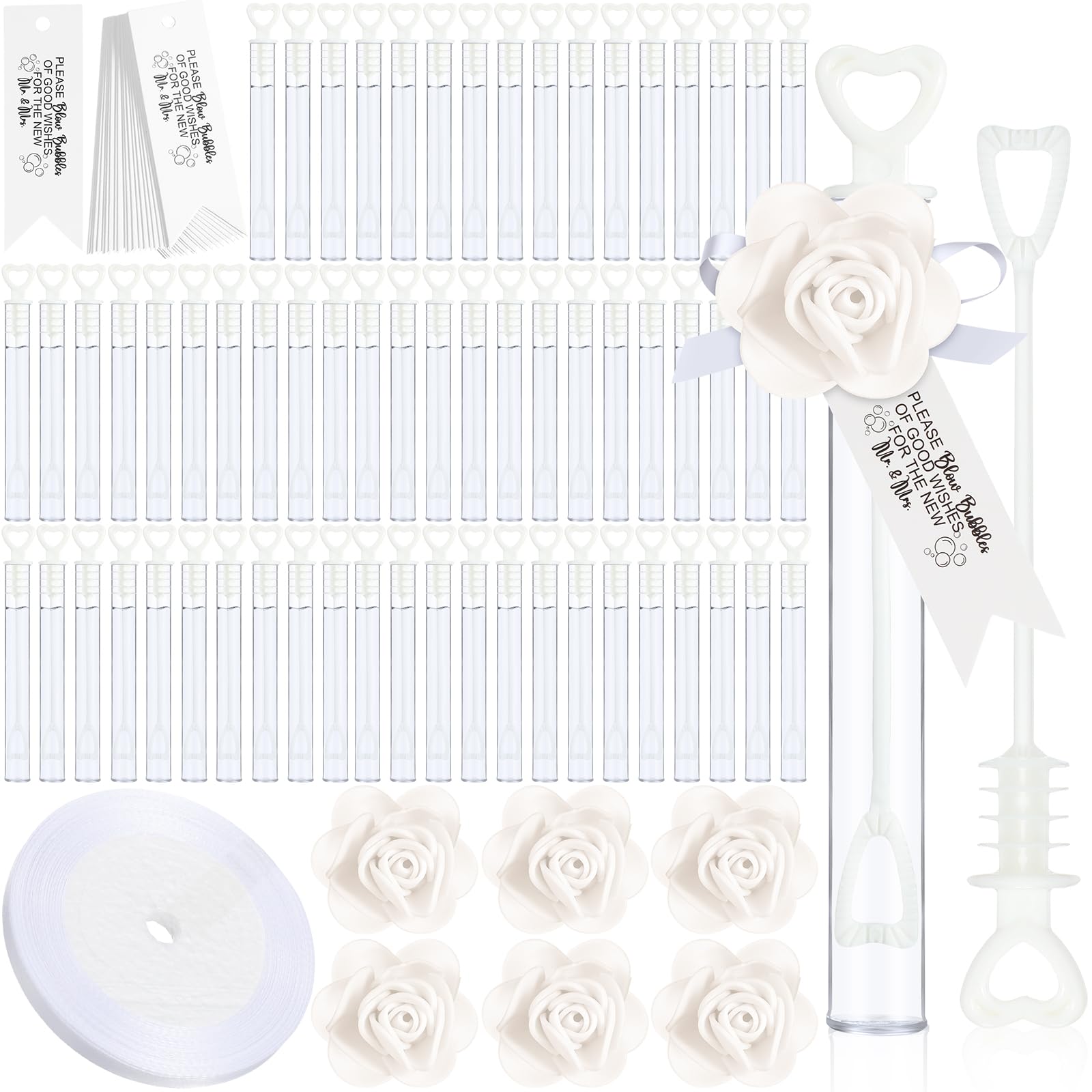 Amazon.com: PullCrease 200 Set Wedding Bubble Wands Bulk Include Mini ...