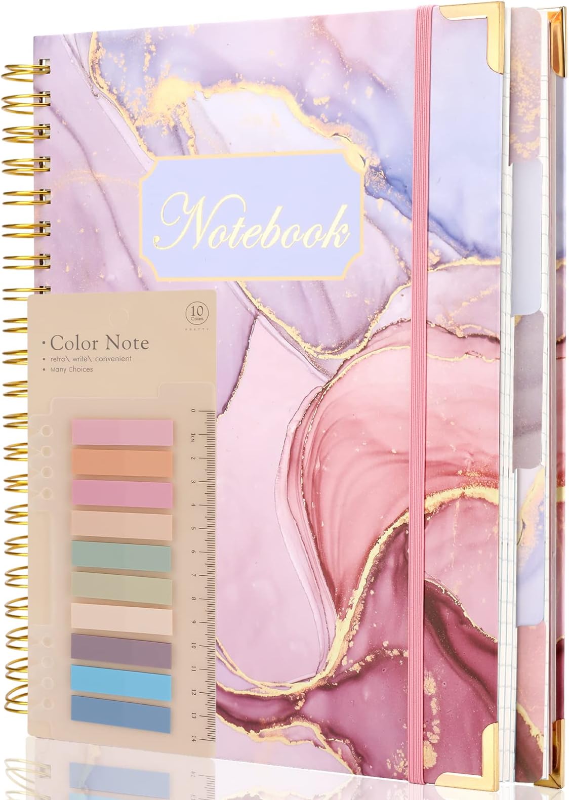 Amazon.com : TIEFOSSI 5 Subject Notebooks, Soft Cover Spiral Notebook 8 ...