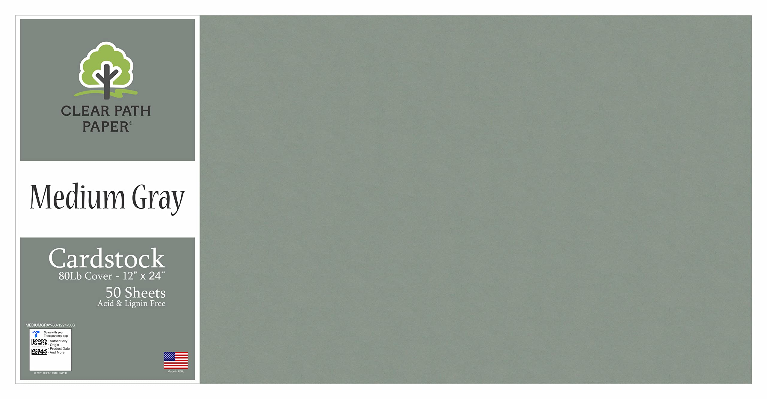 Amazon.com : Clear Path Paper - Medium Gray Cardstock - 12 x 24 inch ...