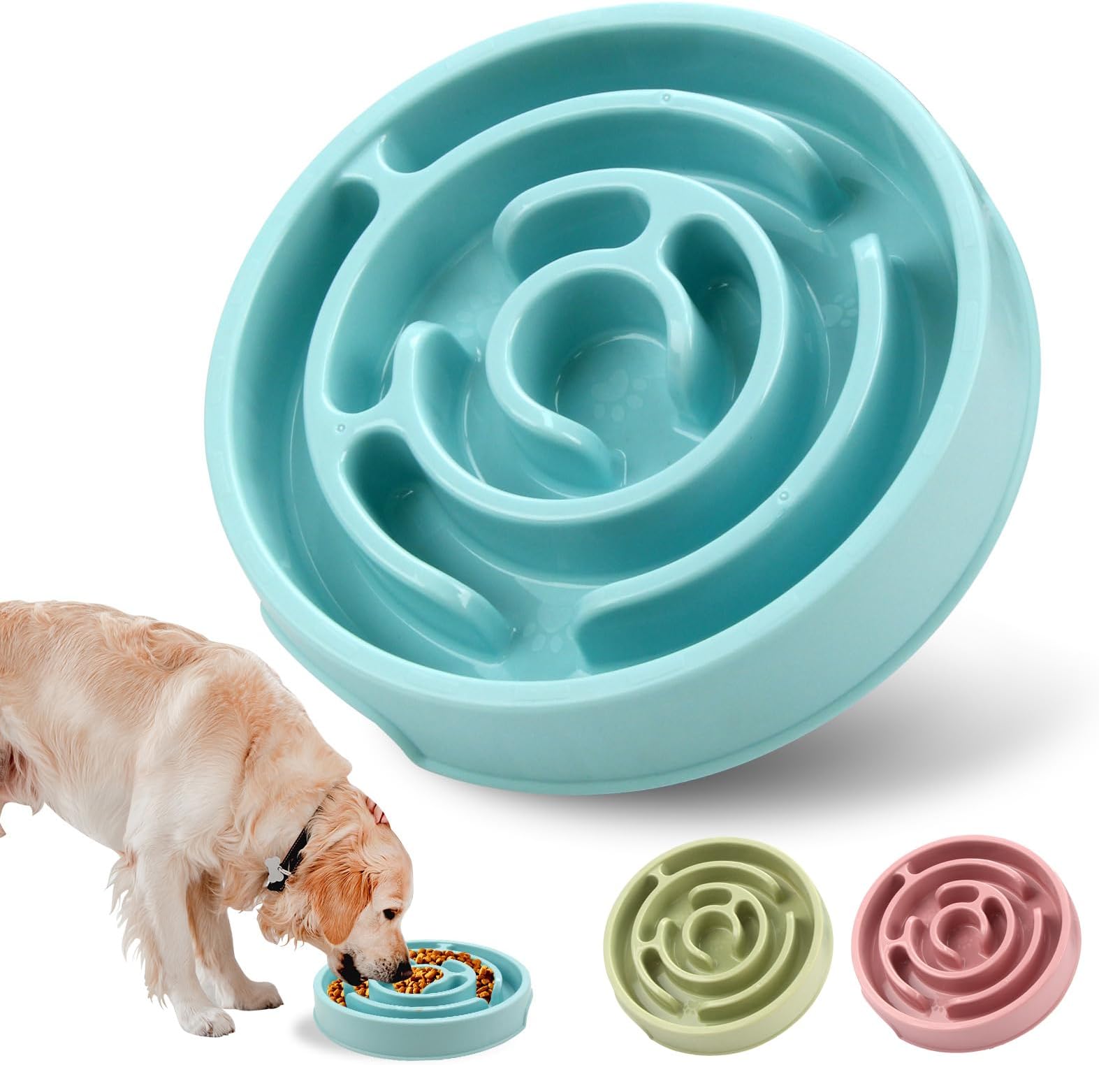 Amazon.com: Slow Feeder Dog Bowls Puzzle Dog Bowl with Anti-Slip Slow ...