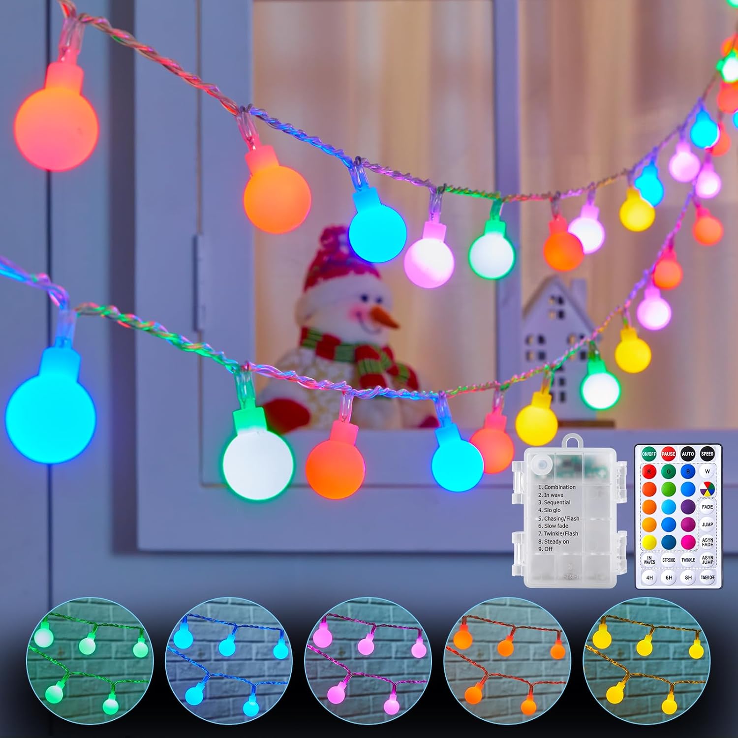 Amazon.com: Minetom RGB LED String Lights - 21FT 60 LED Battery ...