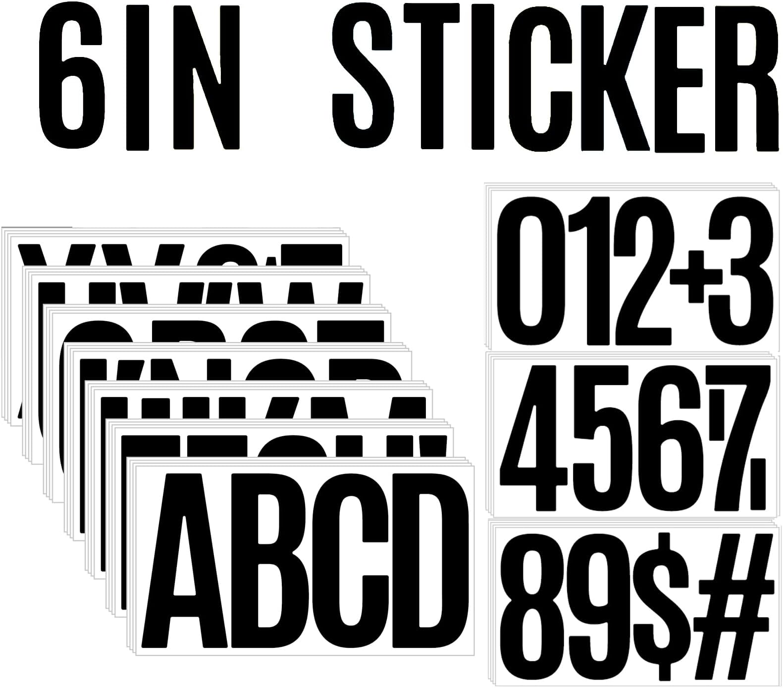 Amazon.com: 21 Sheets 6 Inch Letter Stickers, Self Adhesive Vinyl ...