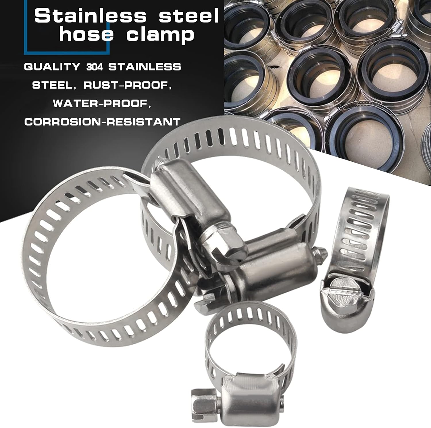 SHEENO 11.5 Feet Hose Clamp 304 Stainless Steel Worm Clamp, DIY Custom ...