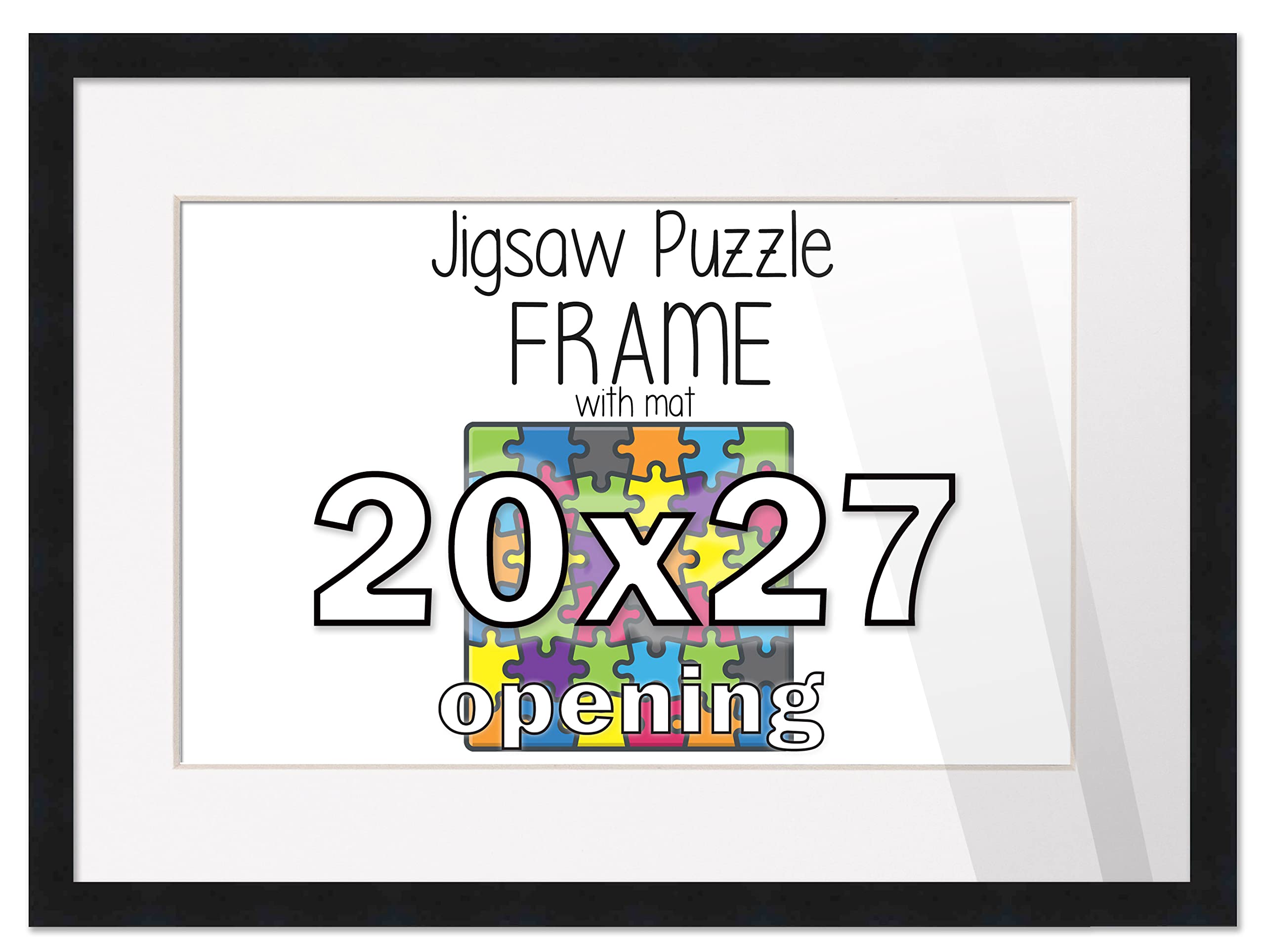 Amazon.com - 22x29 Frame Matted to Display 20x27 Puzzle with Peel ...