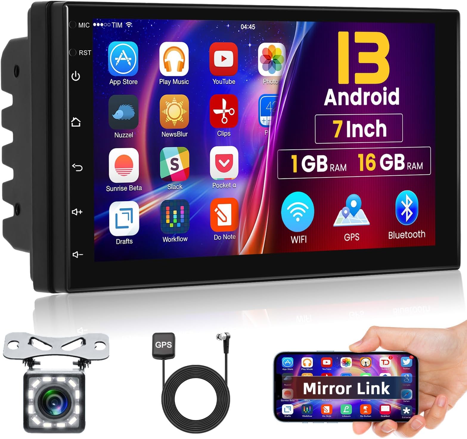 Amazon.com: Hikity Android 13 Double Din Car Stereo, 7 Inch Touch ...