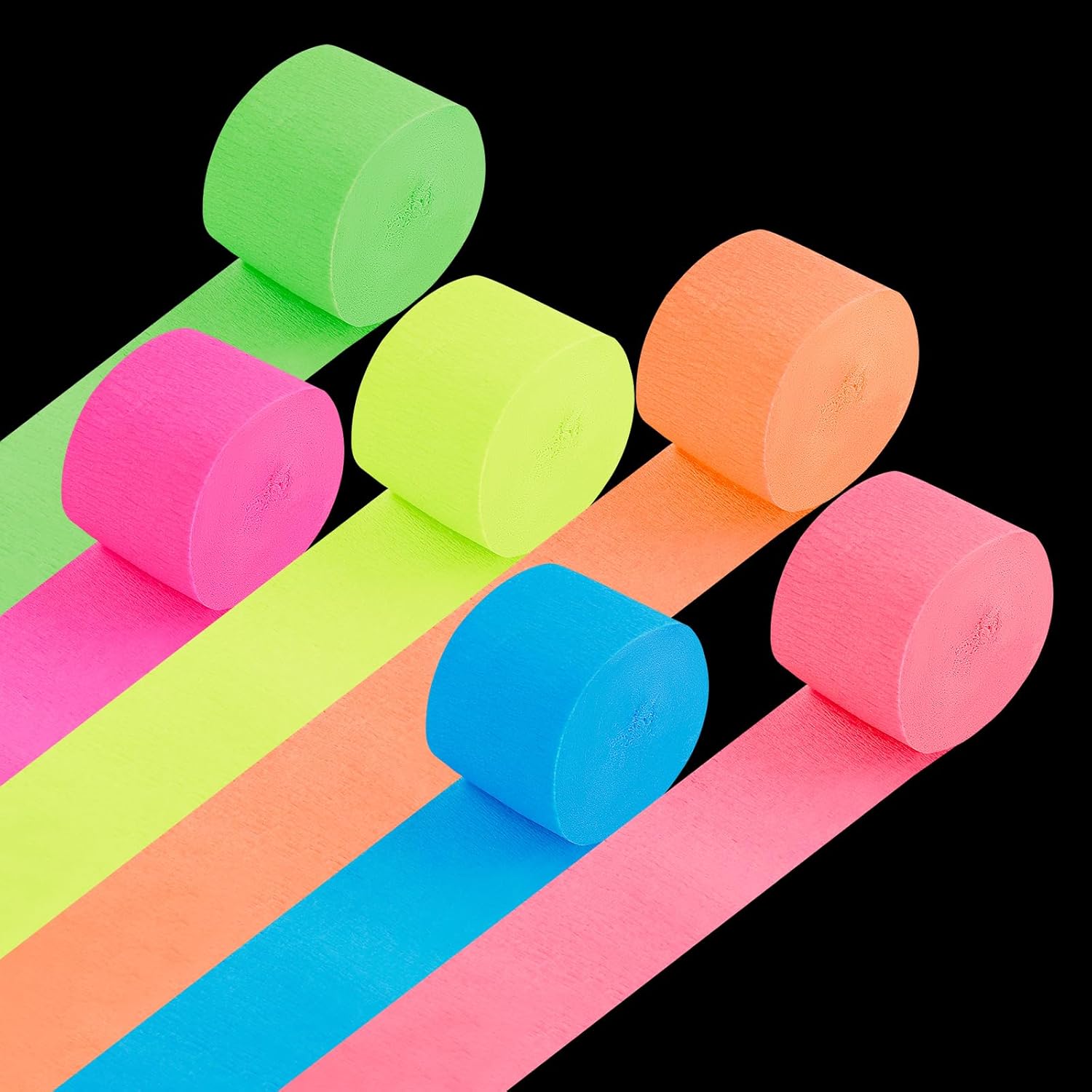 Amazon.com: 6 Rolls 492 Ft Crepe Paper Streamers, Rainbow Streamers ...