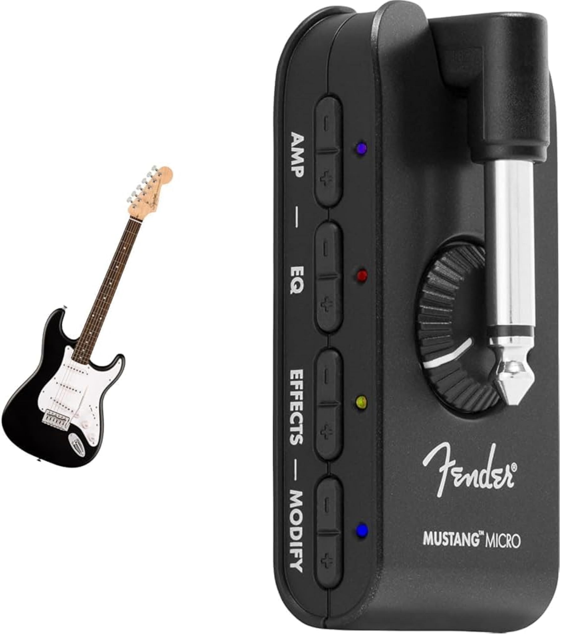 Amazon.com: Bundle of Fender Squier Debut Series Stratocaster Electric ...