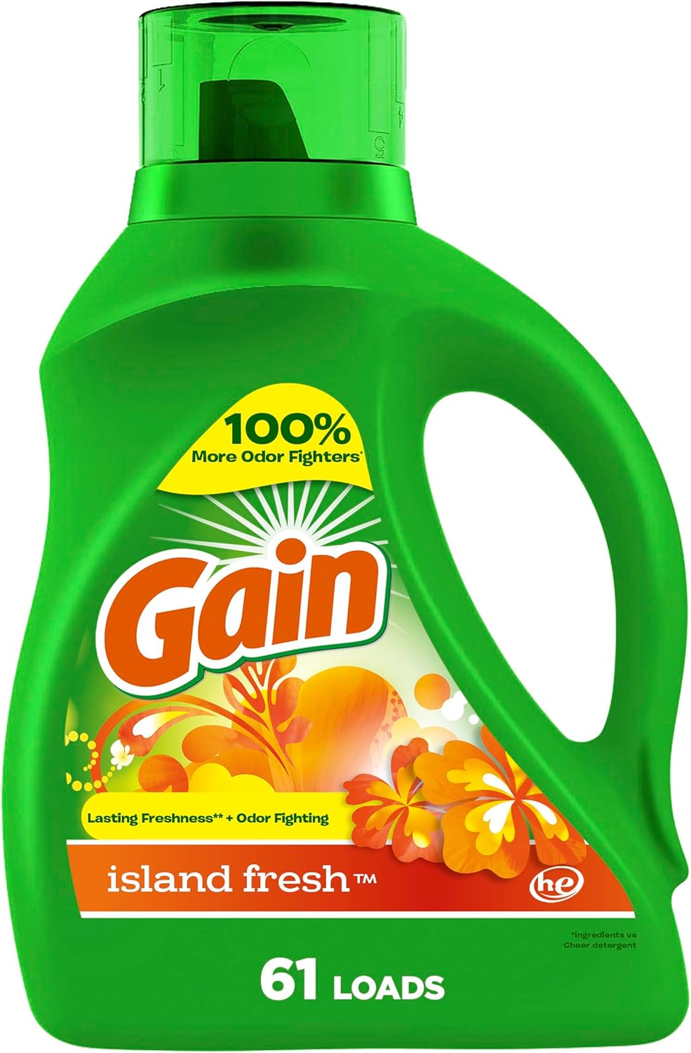 Amazon.com: Gain + Aroma Boost Liquid Laundry Detergent, Island Fresh ...