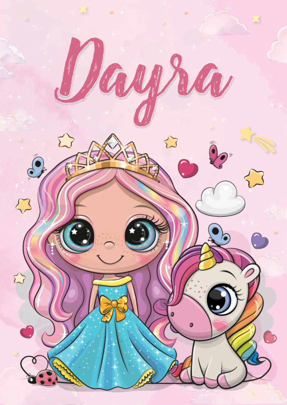 Dayra: Libro de colorear personalizado para Dayra | Princesa y unicornio | Regalo de cumpleaños ...