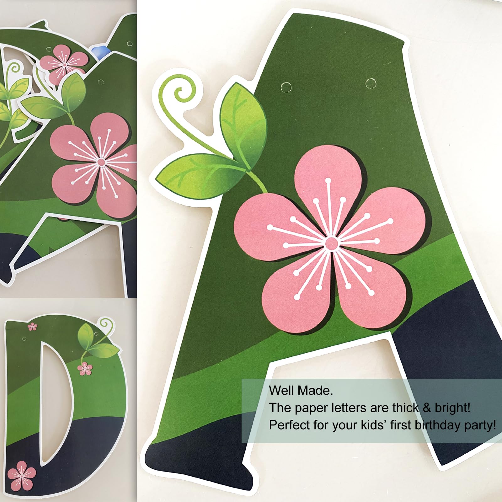 Snapklik.com : Spring Flowers Happy Birthday Banner Floral Detor ...