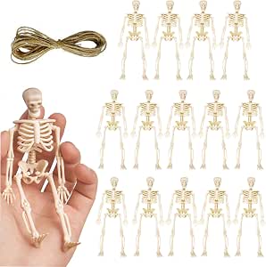 AWAVM 15PCS Halloween Mini Skeletons, White Small Plastic Skeleton ...