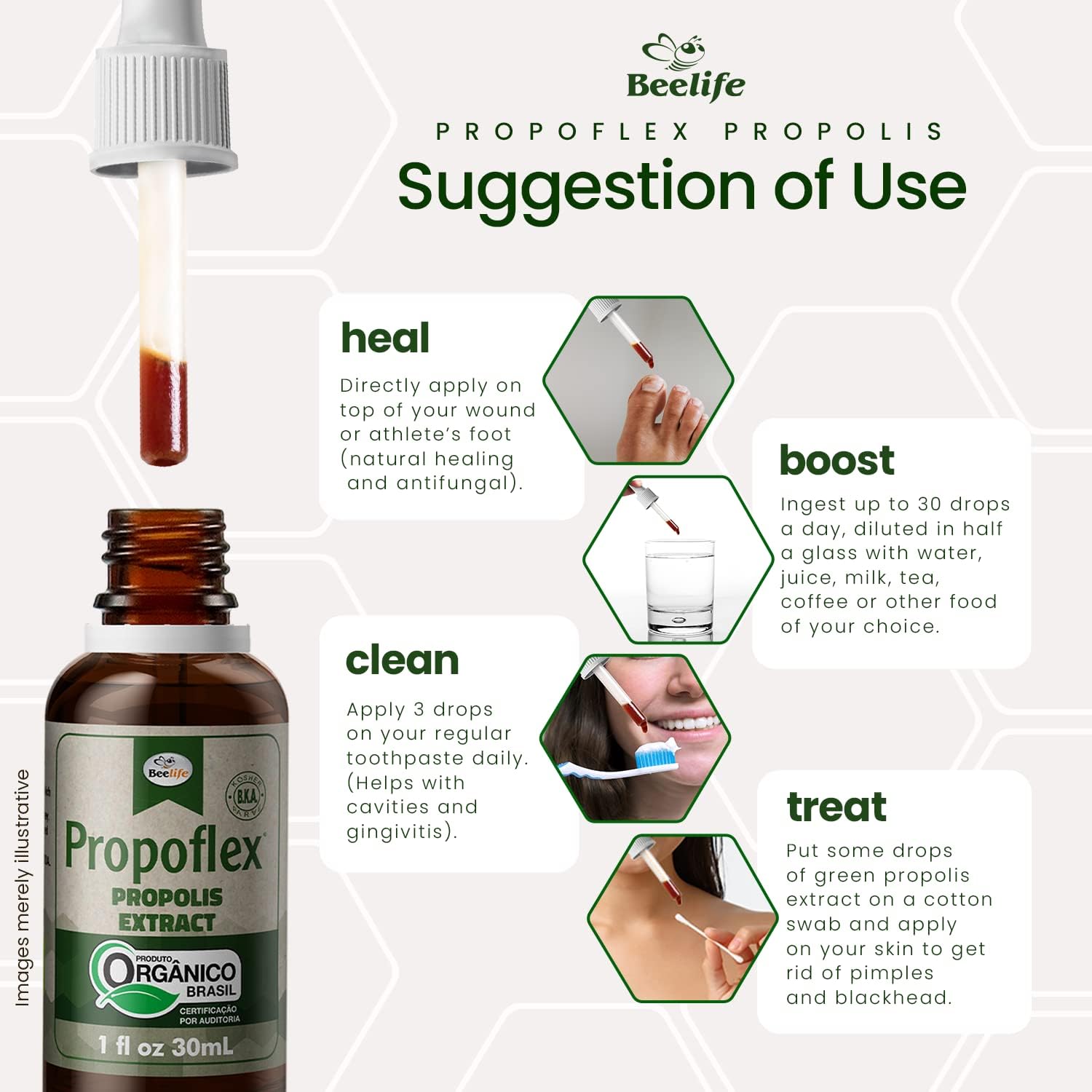Propoflex Extracto de propóleo verde orgánico, altos niveles de ...