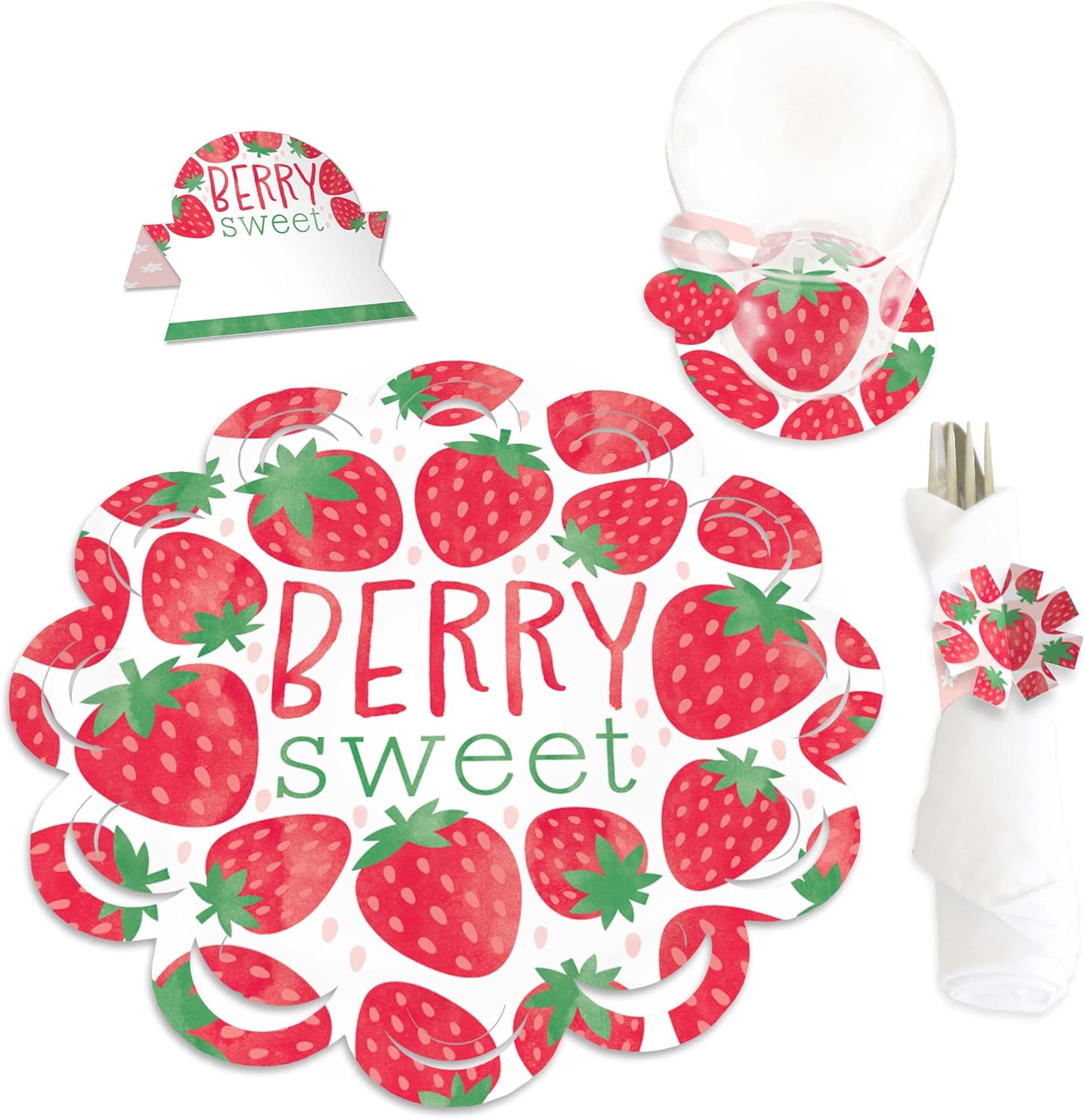 Amazon.com: Big Dot of Happiness Berry Sweet Strawberry - Fruit Themed ...