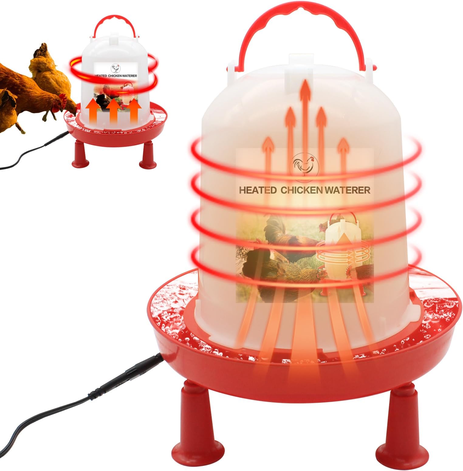Amazon.com: WISMOIER Heated Chicken Waterer - 35W Constant Temperature ...