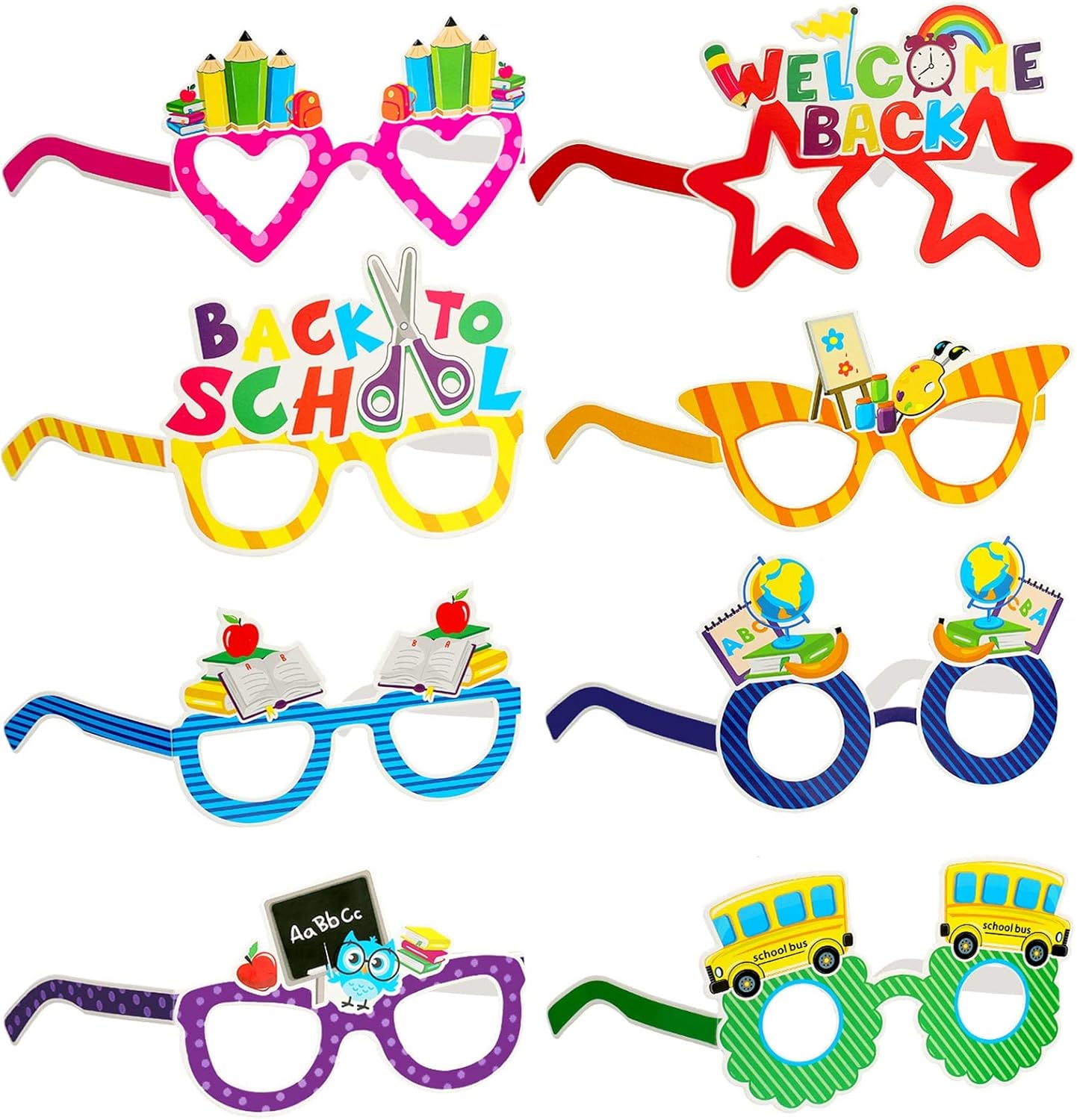 Amazon.com: Spiareal 24 Pcs Welcome Back to School Glasses for Kids ...