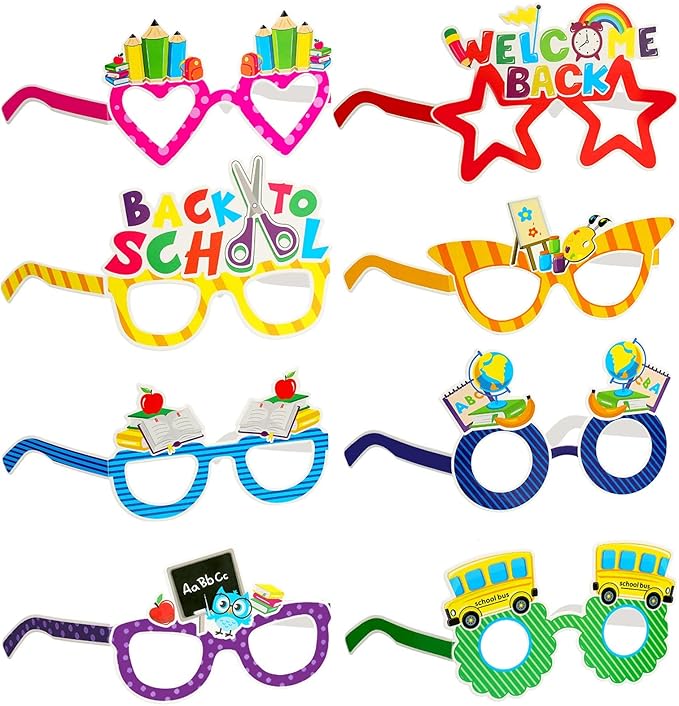 Amazon.com: Spiareal 24 Pcs Welcome Back to School Glasses for Kids ...