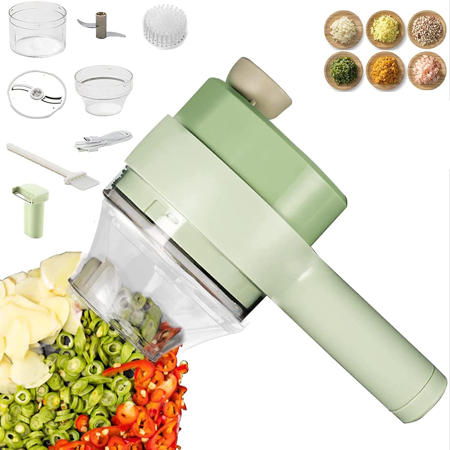 Amazon.com: 4 in 1 Handheld Electric Vegetable Cutter Set, Wireless ...