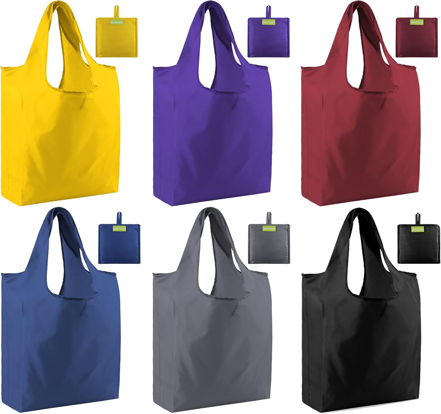 Amazon.com: BeeGreen Reusable Grocery Bags Set of 6, Reusable Shopping ...