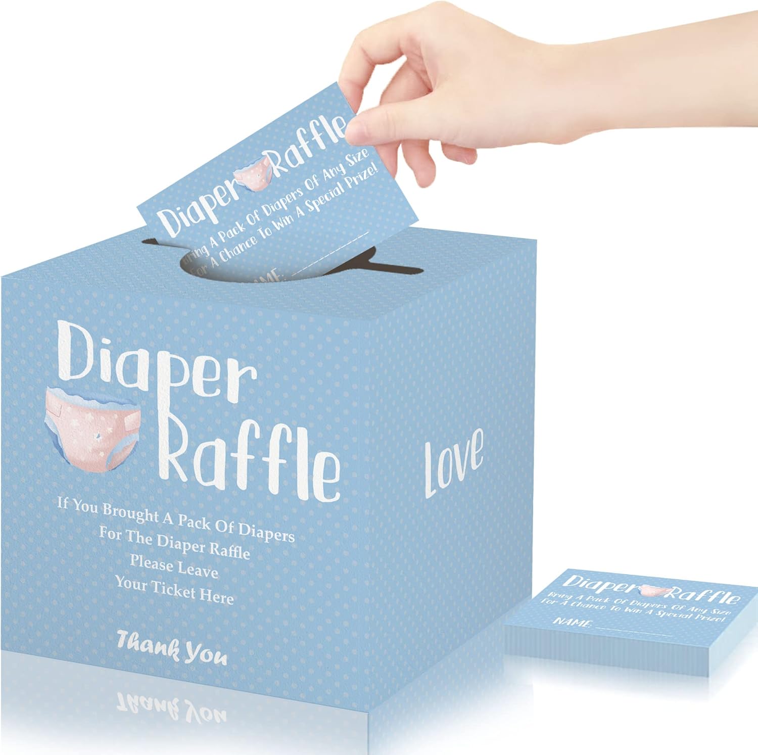 Amazon.com : Azbuk Blue Diaper Theme Raffle Cards Game for Baby Shower ...