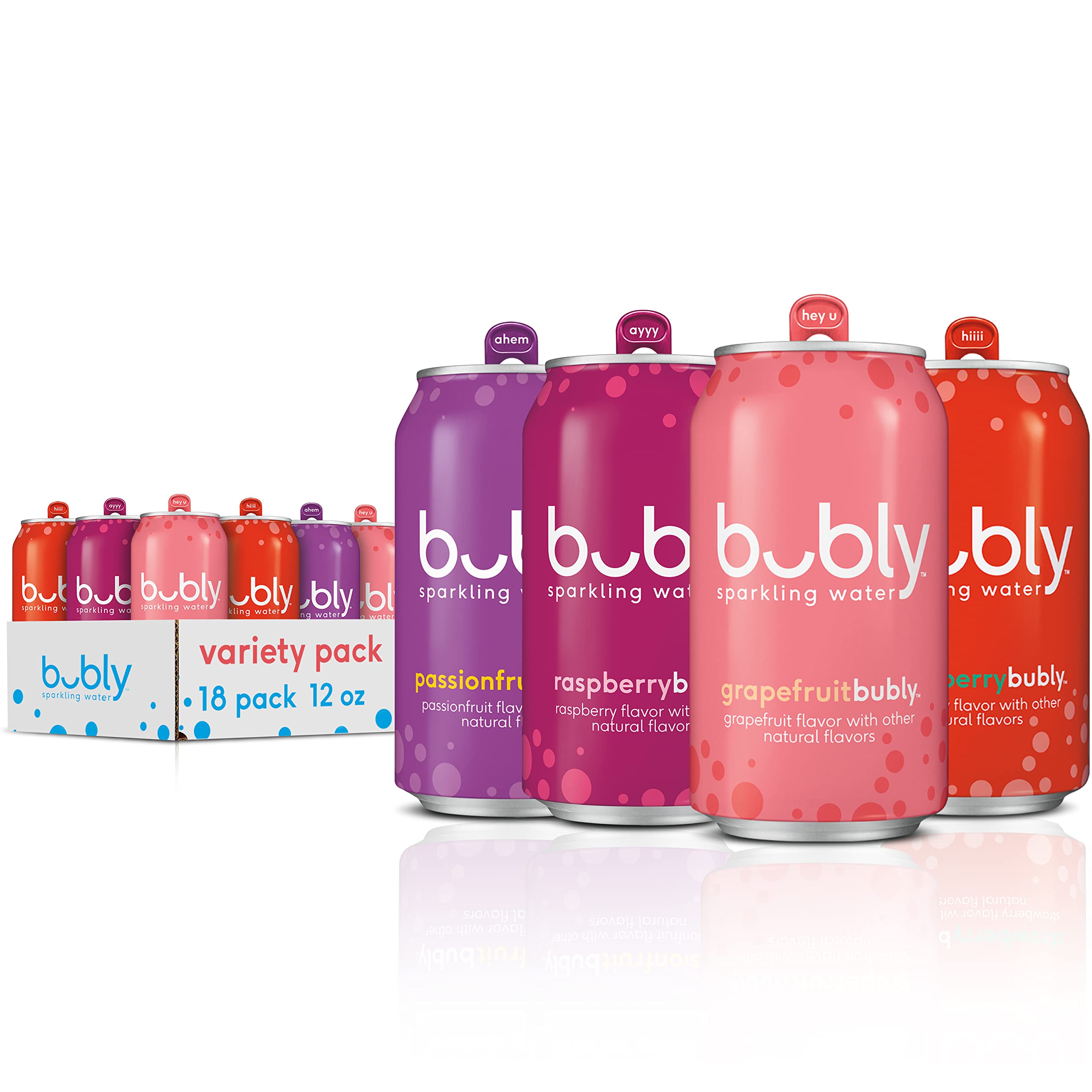 Buy bubly Sparkling Water, Perfect Punch Variety Pack, 12 fl oz Cans (Pack of 18), zero calories ...