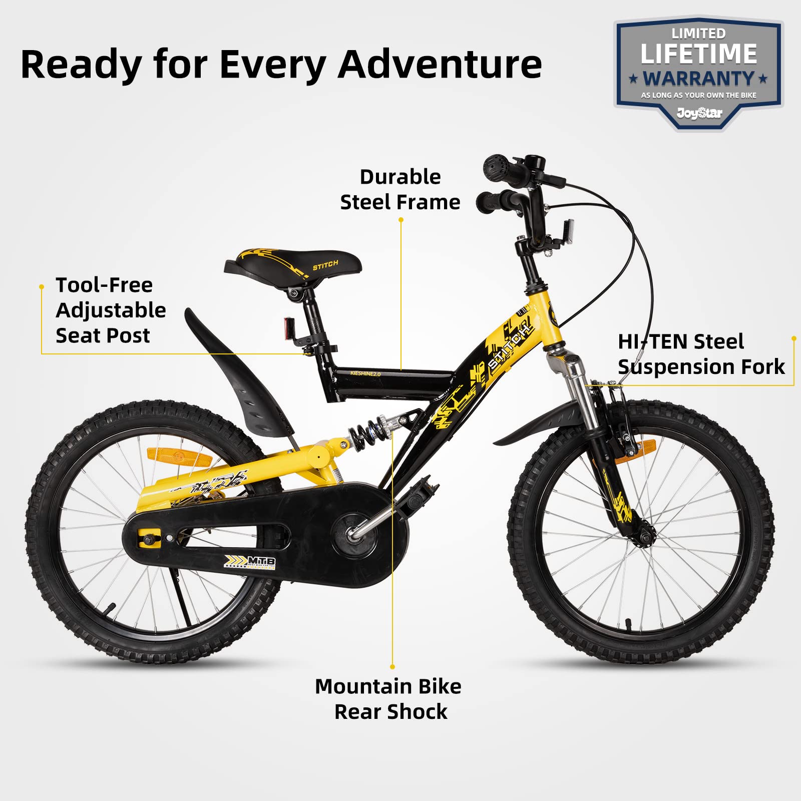 Snapklik.com : JOYSTAR Contender 16 Inch Full Dual-Suspension Mountain ...