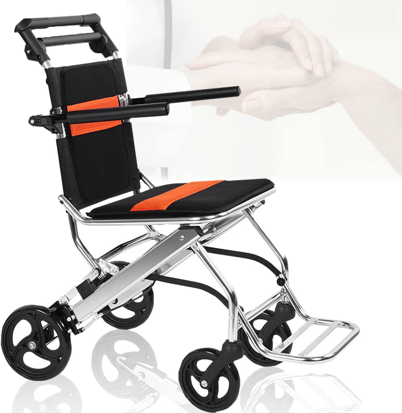 Amazon.com: Portable Folding Wheelchair Ultra-Light Wheelchair for The ...