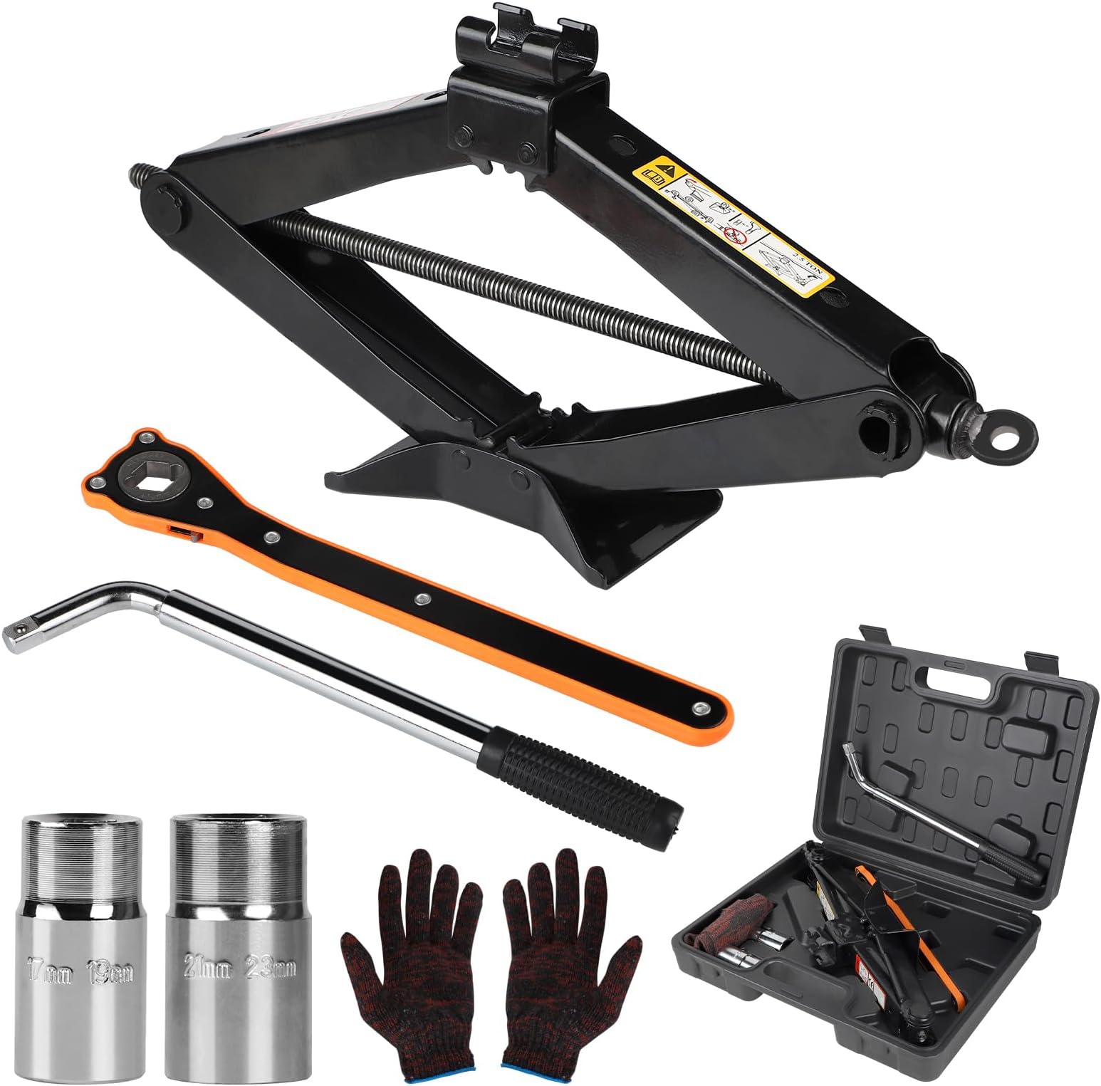 Amazon.com: CPROSP Car Jack Kit with Hand Crank/Wrench/Lug Wrench ...