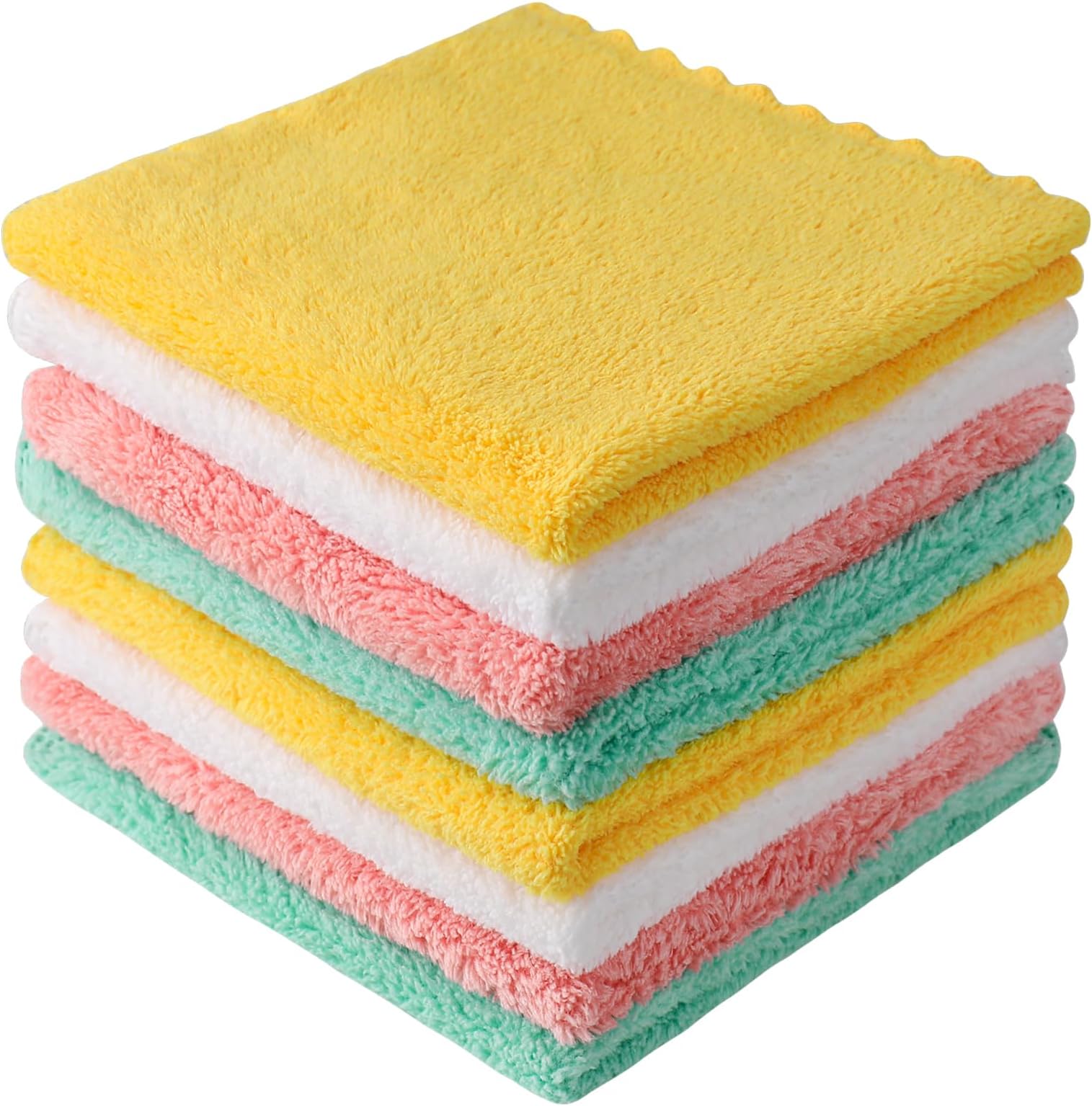 ICHOWHO Soft Flannel Face Cloth - 7 Pack Face Flannels Quick Dry Wash ...