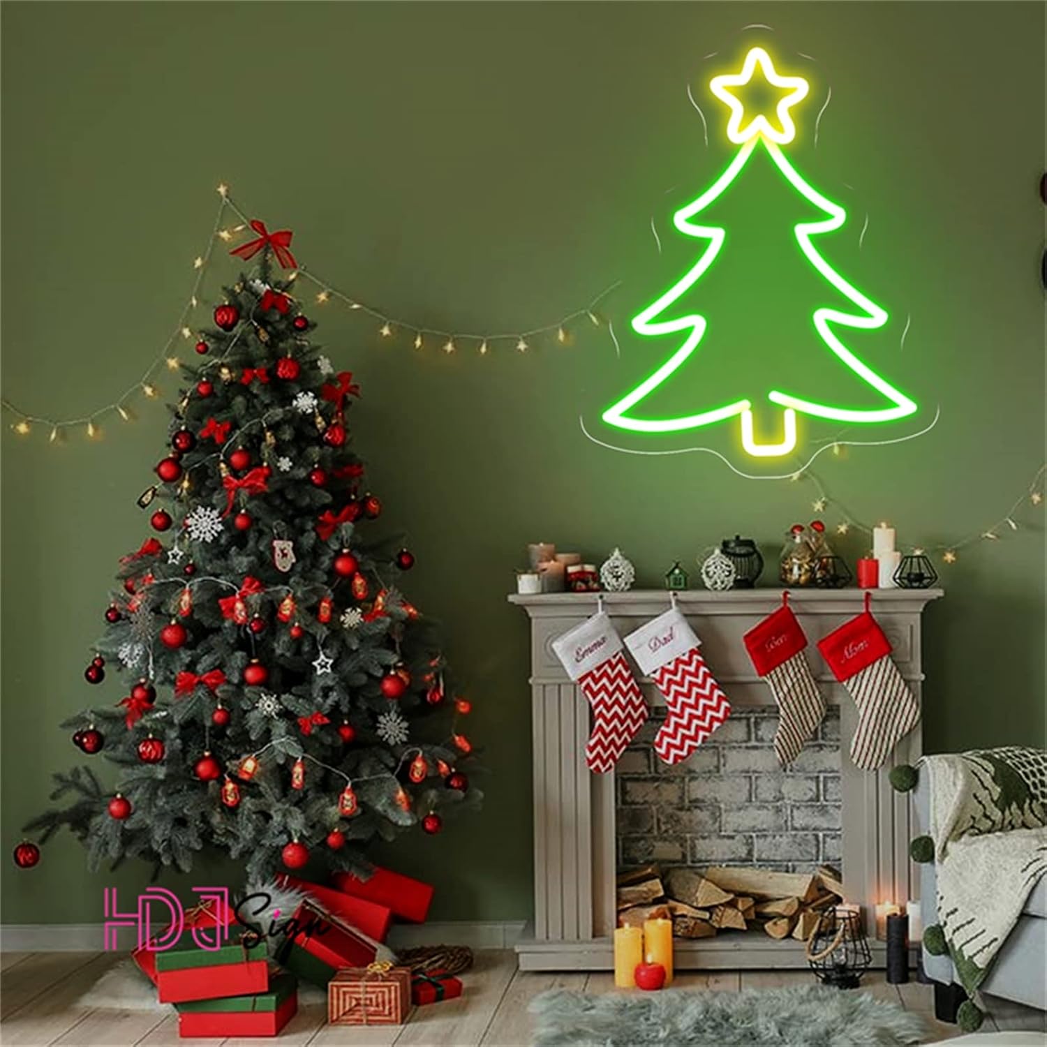 Amazon.com: MAXSMLZT Neon Led Christmas Tree Neon Lights Christmas Xmas ...