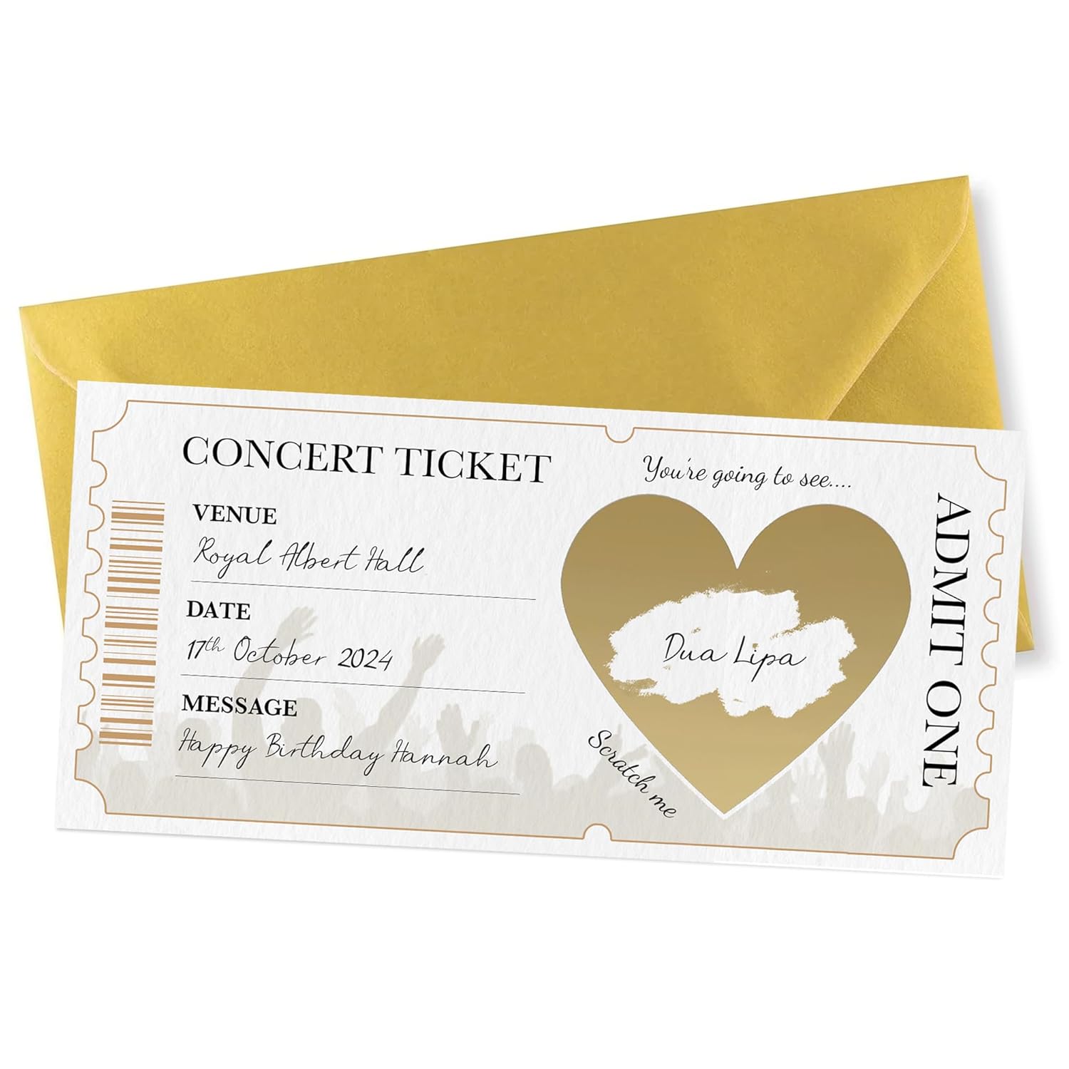 Concert Ticket Scratchcard Festival Scratch Card Gig Ticket Surprise ...