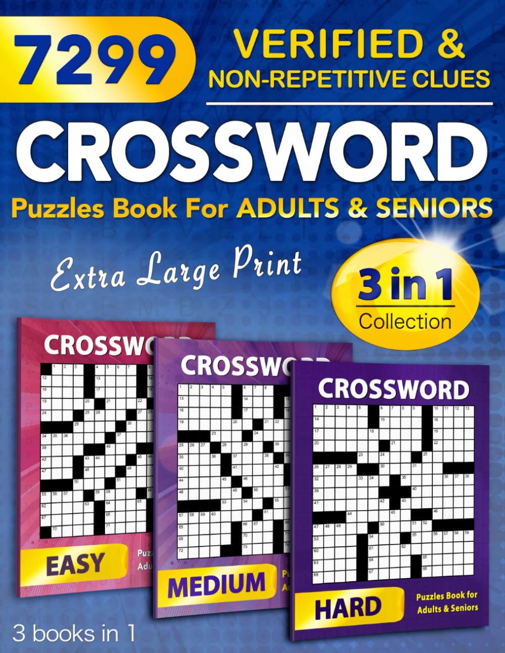 3-in-1 Collection Crossword Puzzles Book for Adults and Seniors - Extra ...
