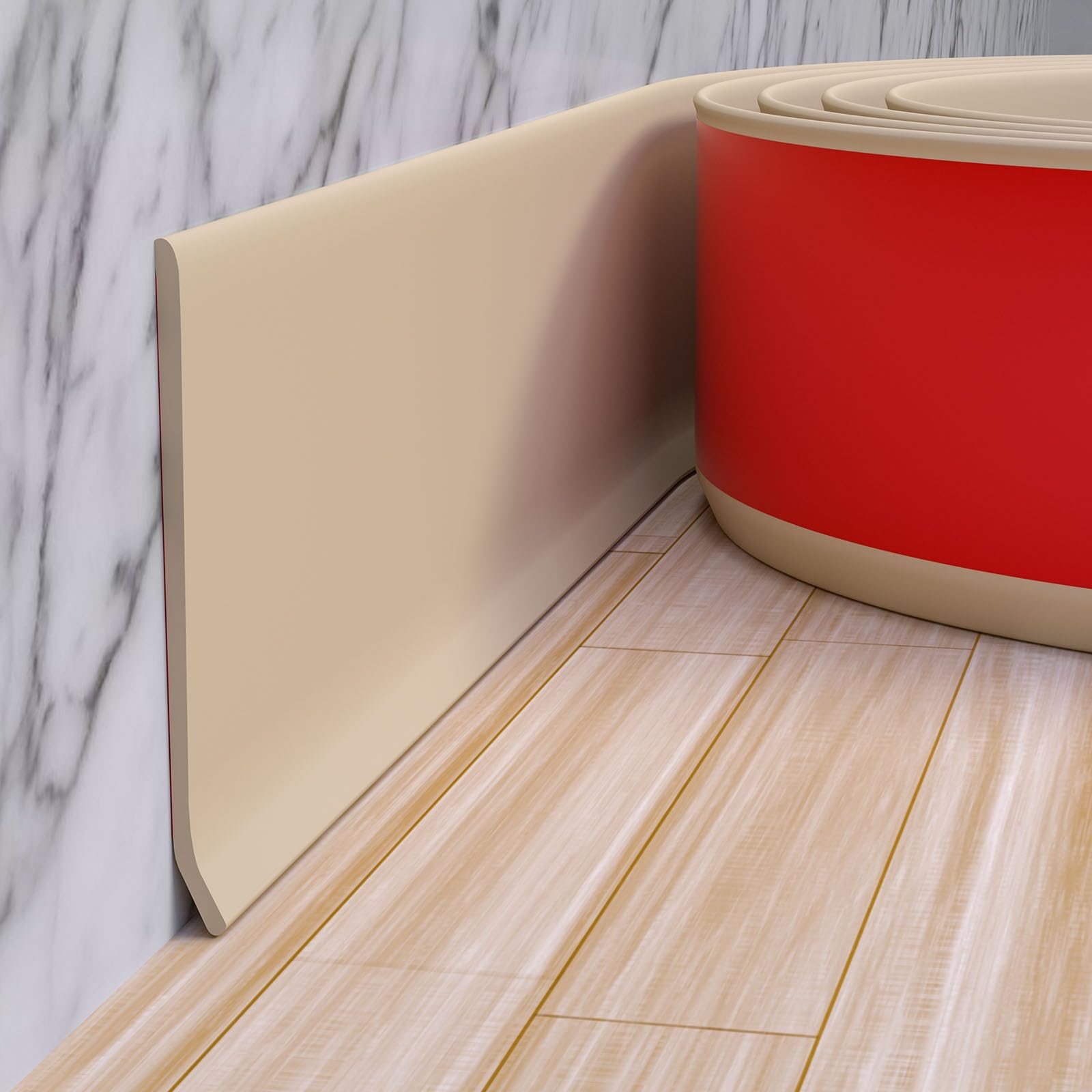 Snapklik.com : Duzzy Flexible Baseboard Molding Trim, 6 Inch