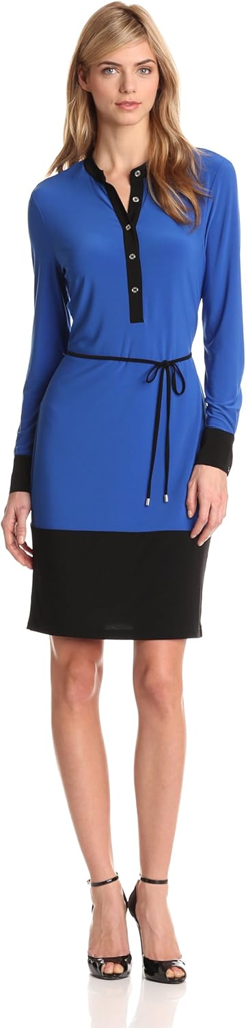 Calvin Klein Women's Colorblock Shirt Dress at Amazon Women’s Clothing ...