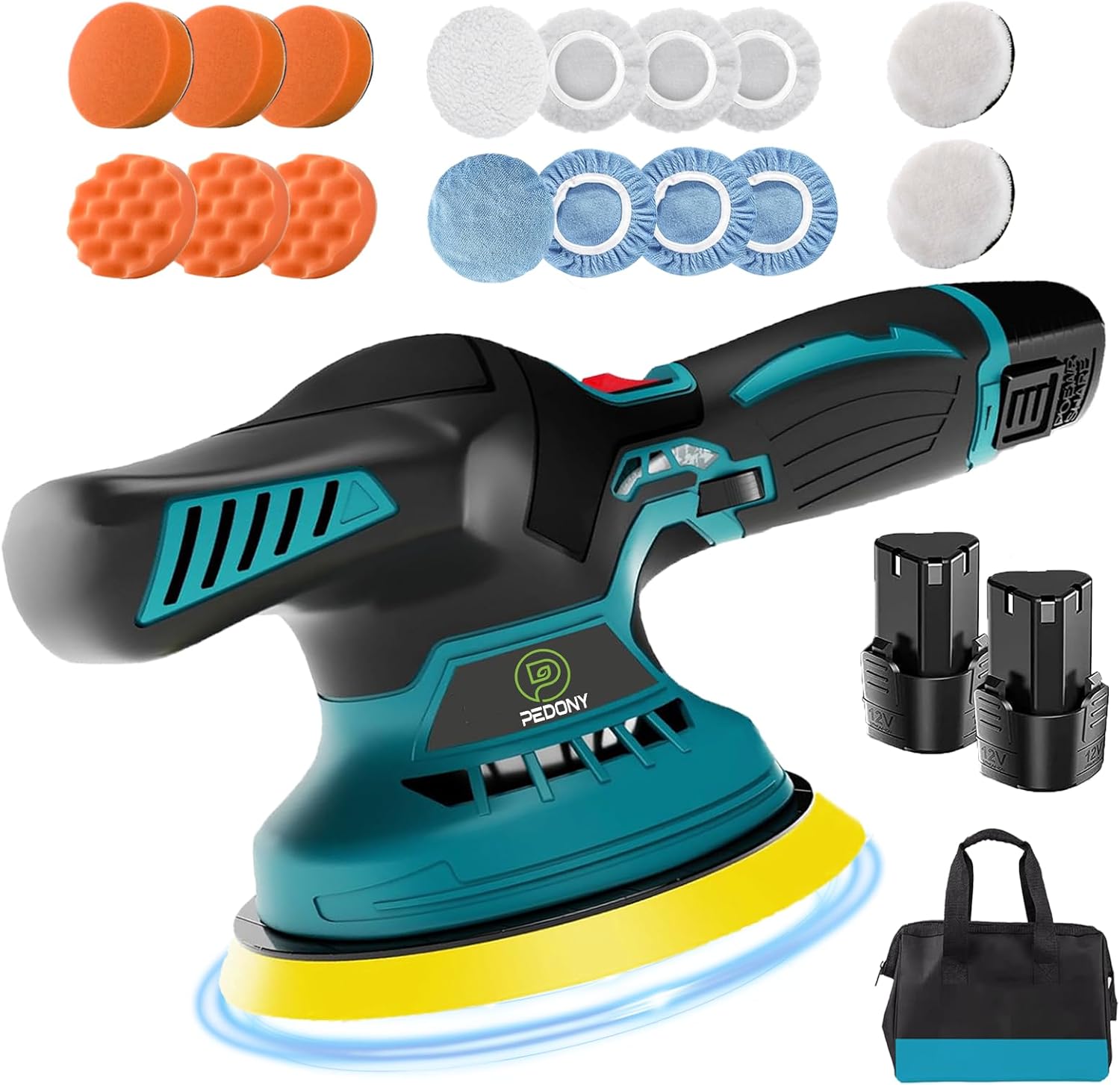 PEDONY Cordless Buffer Polisher 6 Inch Portable Polishing Waxer Machine ...
