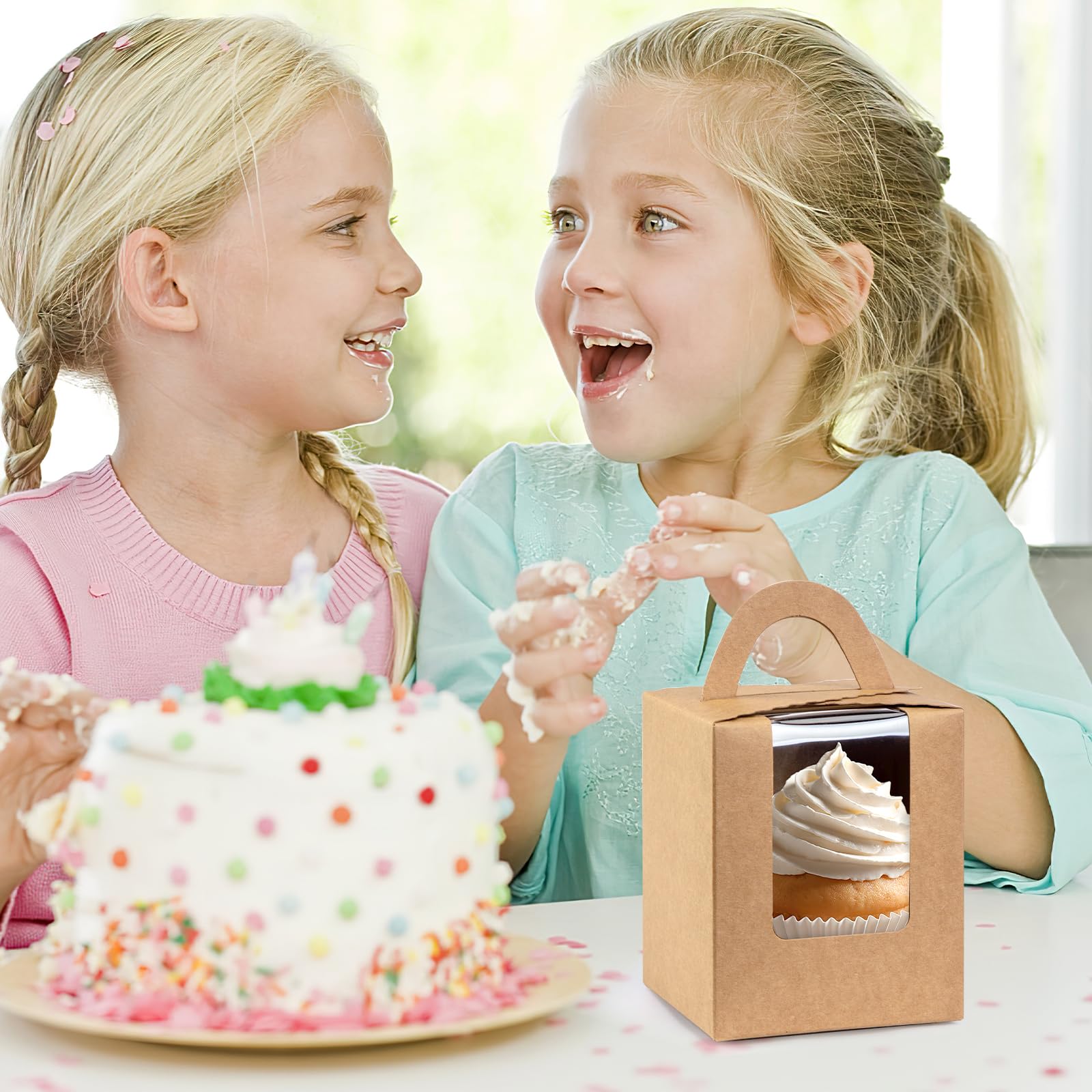 Snapklik.com : VGOODALL 30PCS Kraft Cupcake Boxes, Cupcake Carrier
