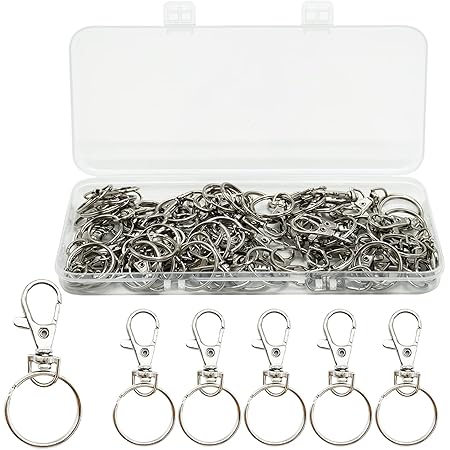 60 Pcs Keyring Rings Key Ring Hoops, Metal Key Ring Clips Swivel ...