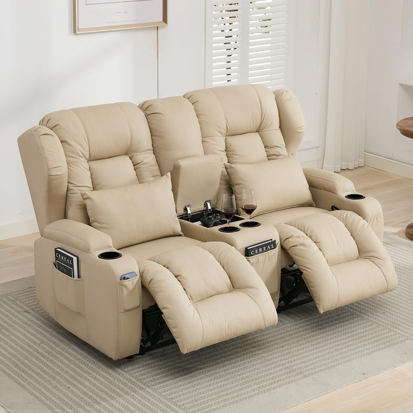 Amazon.com: SAMERY 65.5" RV Loveseat Recliner Double Recliner RV Sofa ...