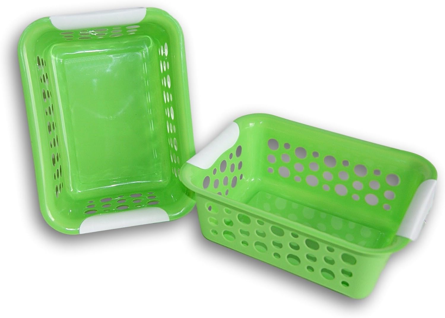 Amazon.com: Medium Green Stacking Storage Baskets - 10.75 Inches - Set ...