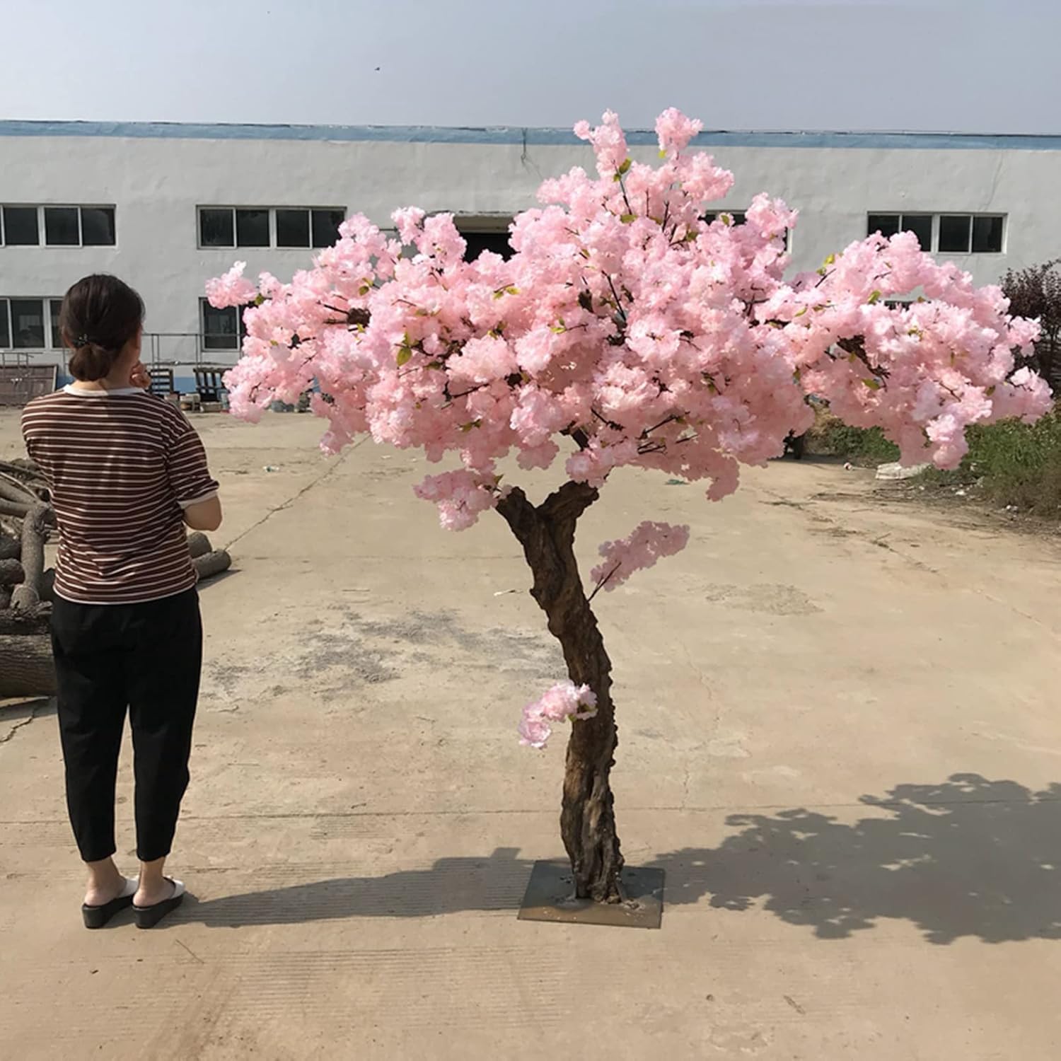 Amazon.com: Gorgeous Artificial Cherry Blossom Trees Pink Fake Sakura ...
