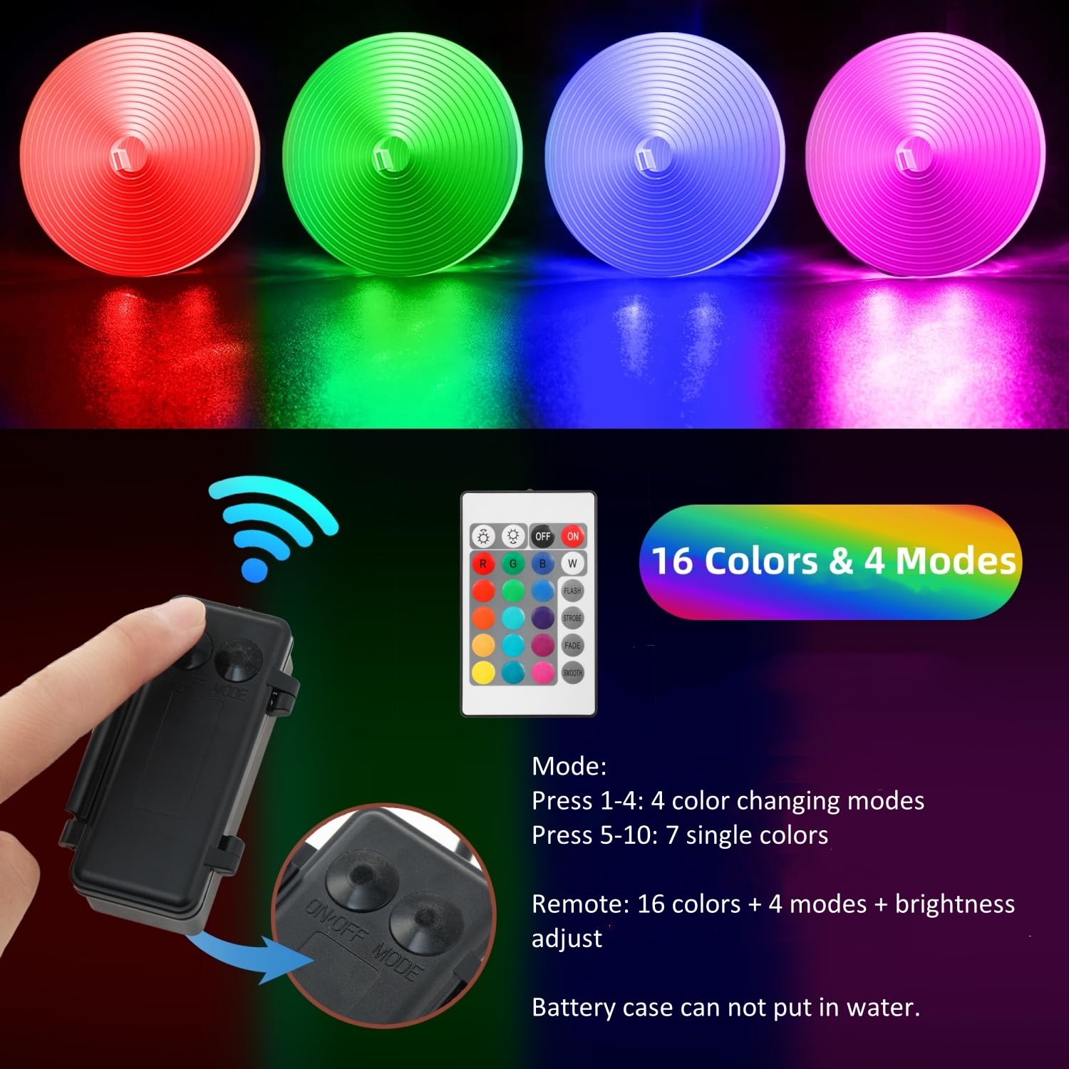 Snapklik.com : Battery Operated Marine Submersible Boat Lights Strip, 2 ...