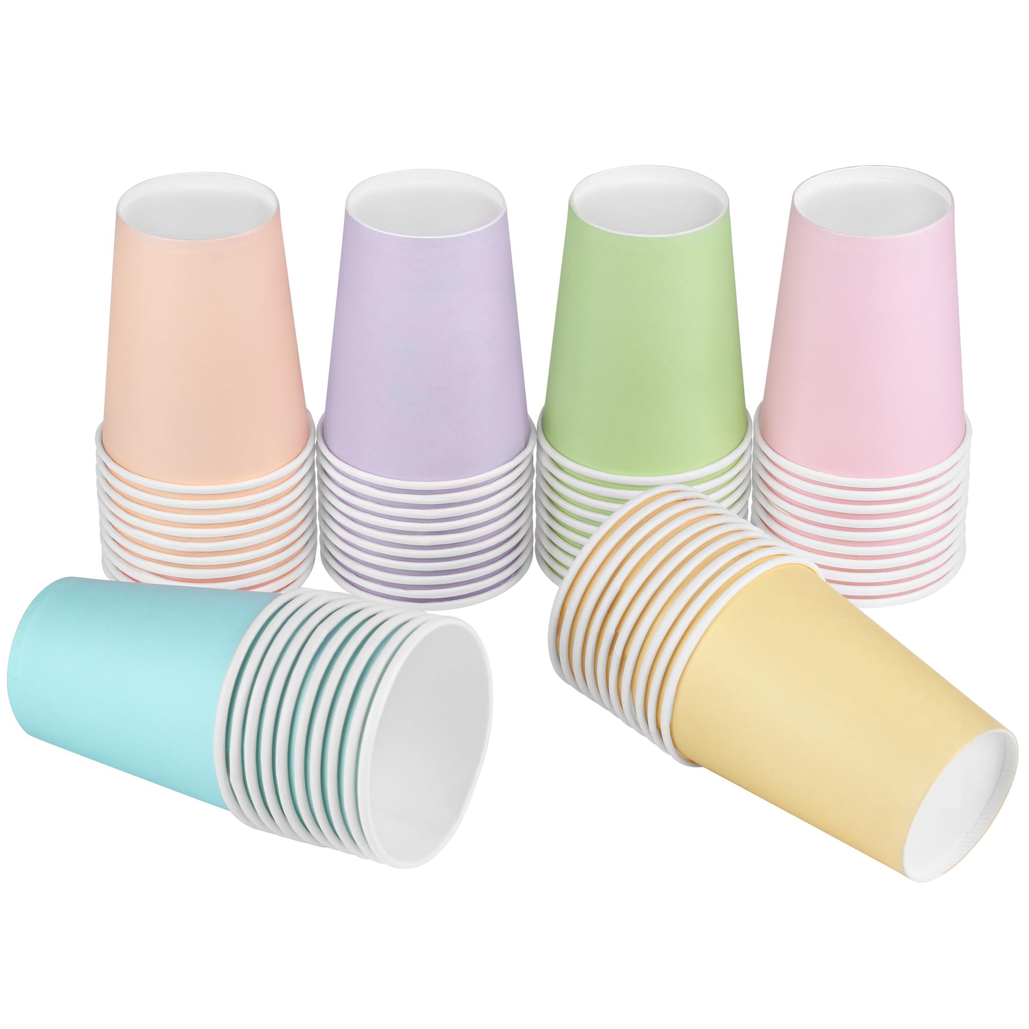 Amazon.com: URATOT 60 Pieces 9 Ounce Disposable Paper Cups Pastel ...