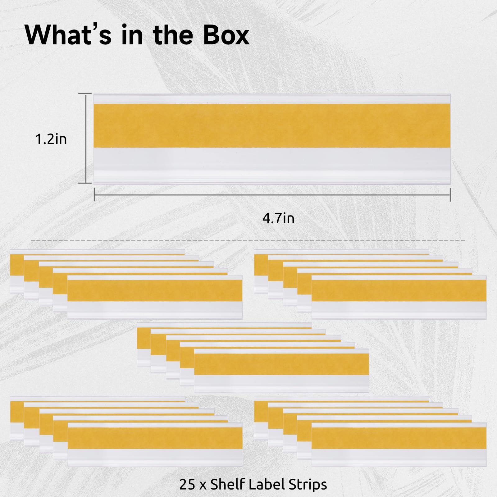 Snapklik.com : 25 Pcs Shelf Label Strips, 47 X 1.25 Inches Self ...