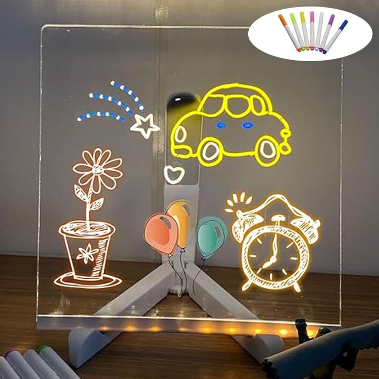 Amazon.com: LED Note Board with Colors, Acrylic Dry Erase Board with ...