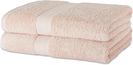 Amazon.com: Amazon Basics Fade-Resistant 100% Cotton Bath Towel, 2 Pack ...