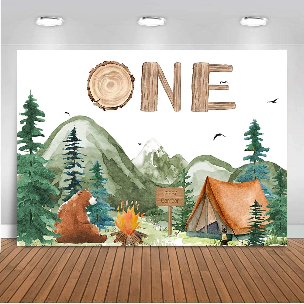 Amazon.com : Camping 1st Birthday Decorations - One Happy Camper ...