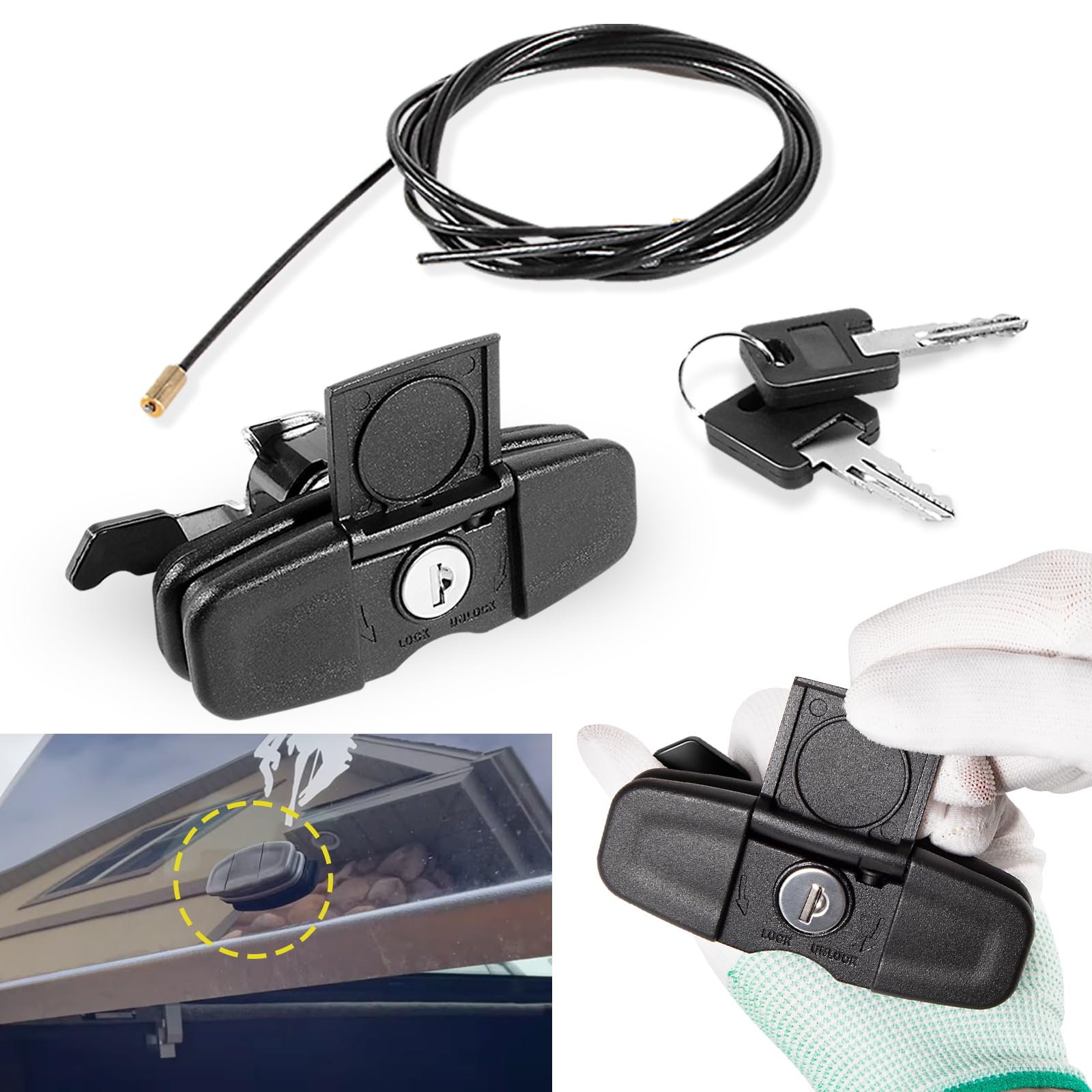 Leer 100XQ Lock Kit Replacement Twist Handle Kit For Leer Truck Caps ...