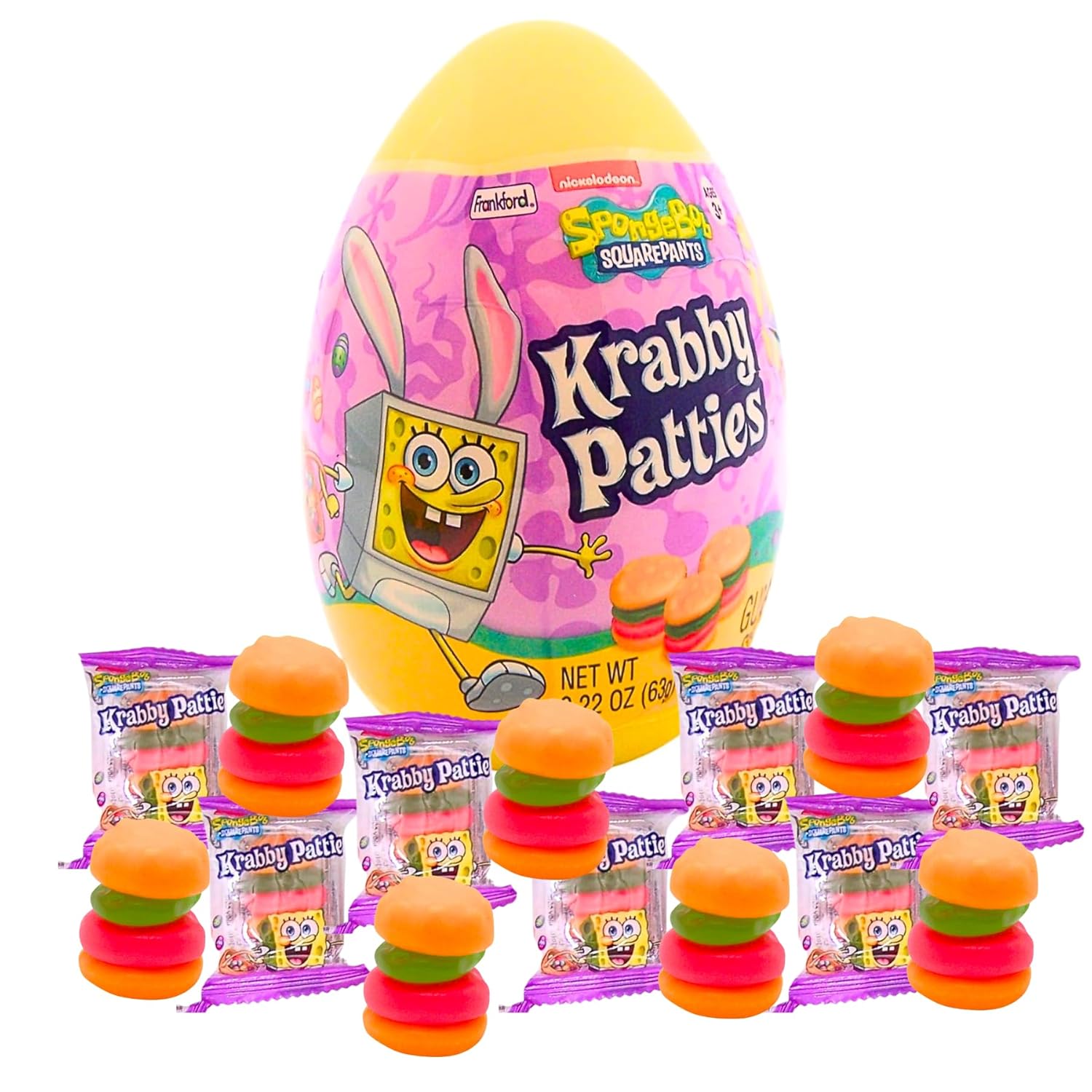 Amazon.com : Frankford Spongebob Easter Eggs with Krabby Patty Gummies ...