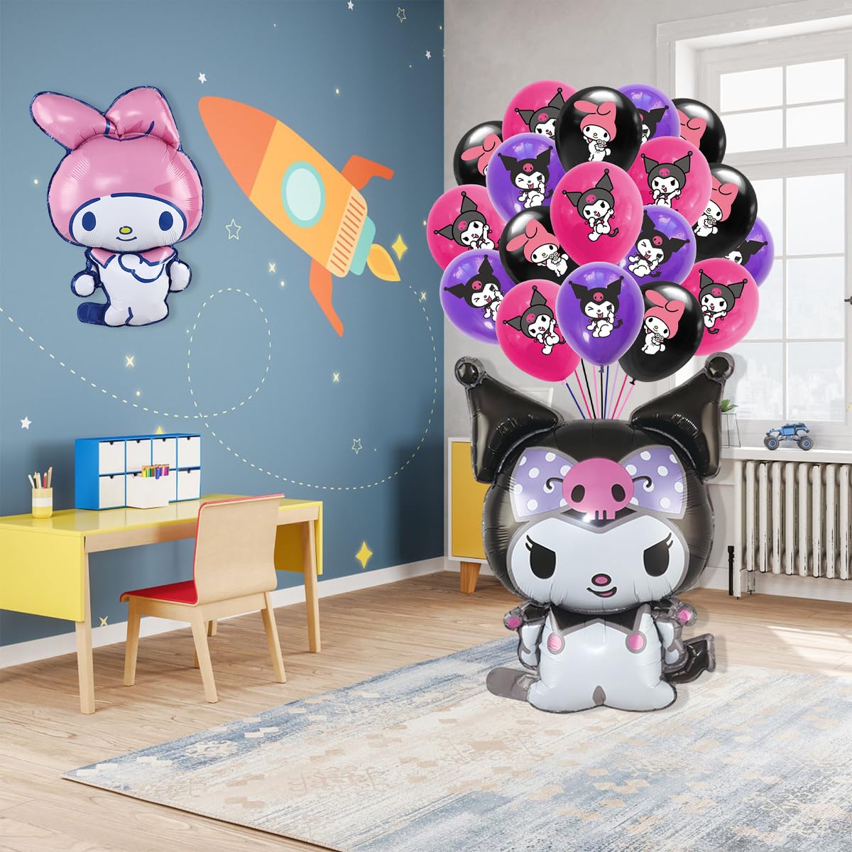 20Pcs Kawaii Anime Party Decoration Balloons, 18 Anime Latex Balloons ...